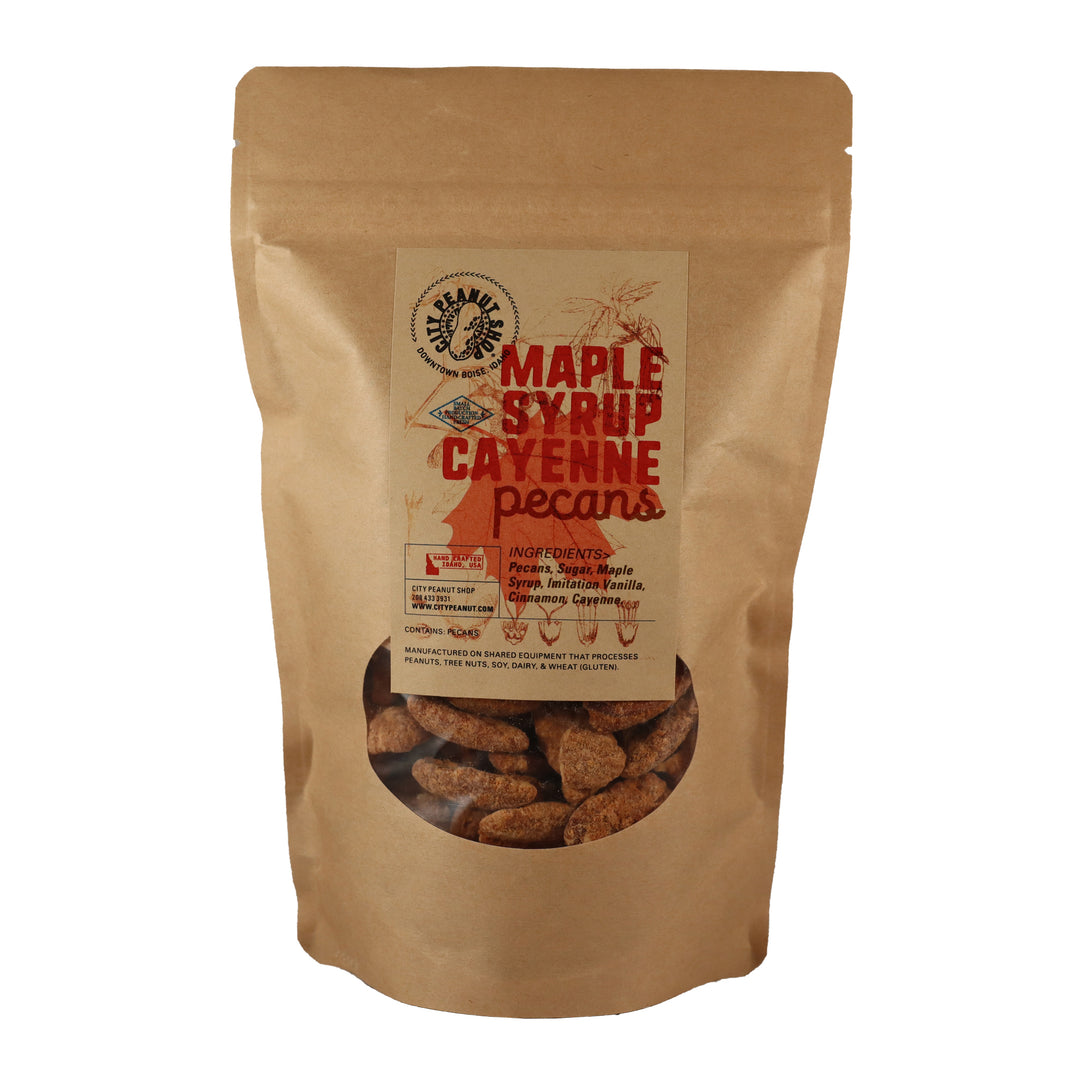 MAPLE SYRUP CAYENNE PECANS – City Peanut Shop